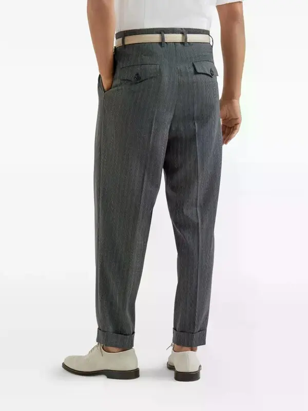 Brunello Cucinelli Striped-pattern Double-pleats Trousers