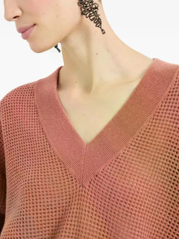 Brunello Cucinelli V-neck Sweater - Orange