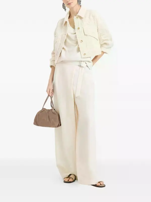 Brunello Cucinelli Belted Wide Leg Trousers