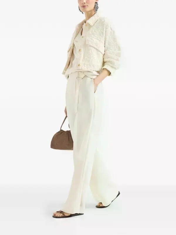 Brunello Cucinelli Belted Wide Leg Trousers