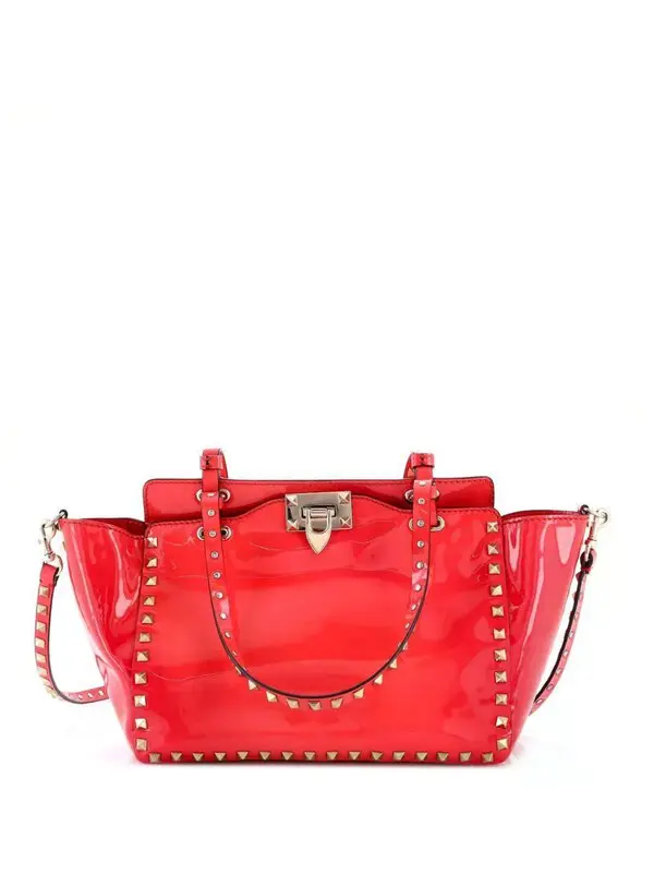 Valentino Garavani Rockstud Tote Soft Patent Medium Satchel