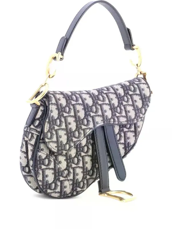 Dior Saddle Oblique Canvas Mini Shoulder Bag - Blue