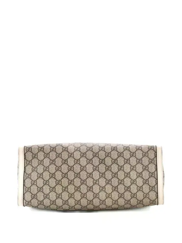 Gucci Padlock Chain Gg Coated Canvas With Leather Medium Tote Bag - Neutrals
