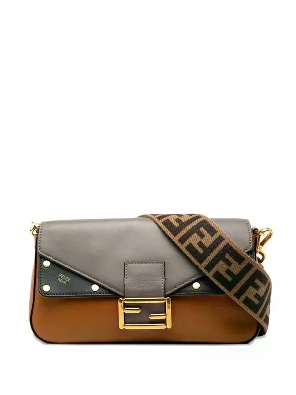 Fendi 2000-2010 Vitello Grace Ff 1974 Baguette Crossbody Bag