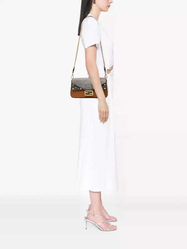 Fendi 2000-2010 Vitello Grace Ff 1974 Baguette Crossbody Bag
