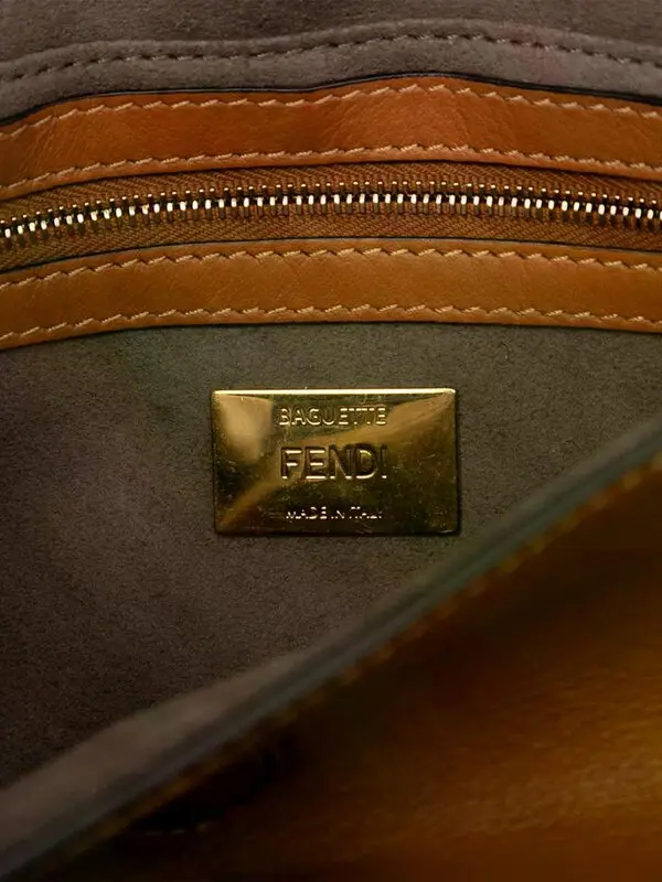 Fendi 2000-2010 Vitello Grace Ff 1974 Baguette Crossbody Bag