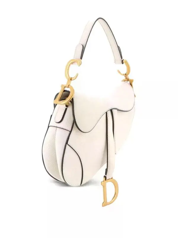 Dior Saddle Handbag Leather Mini Shoulder Bag - Neutrals