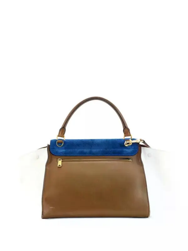 Celine Tricolor Trapeze Medium Satchel - Blue