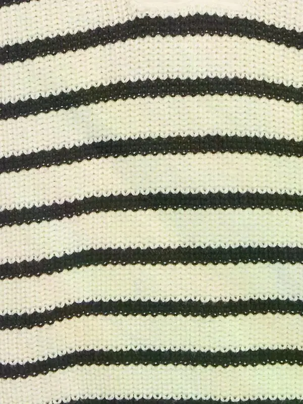 SELF-PORTRAIT Stripe-pattern Knit Top With Lace-up Neck