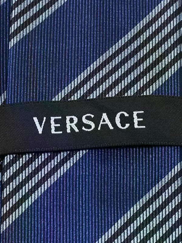 Versace Striped Silk Neck Tie