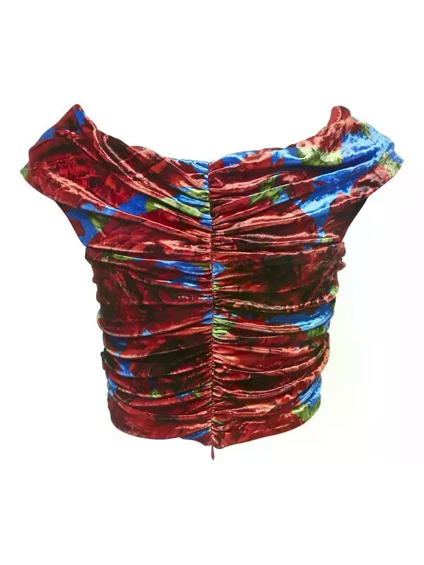 Magda Butrym Printed Velvet Crop Top