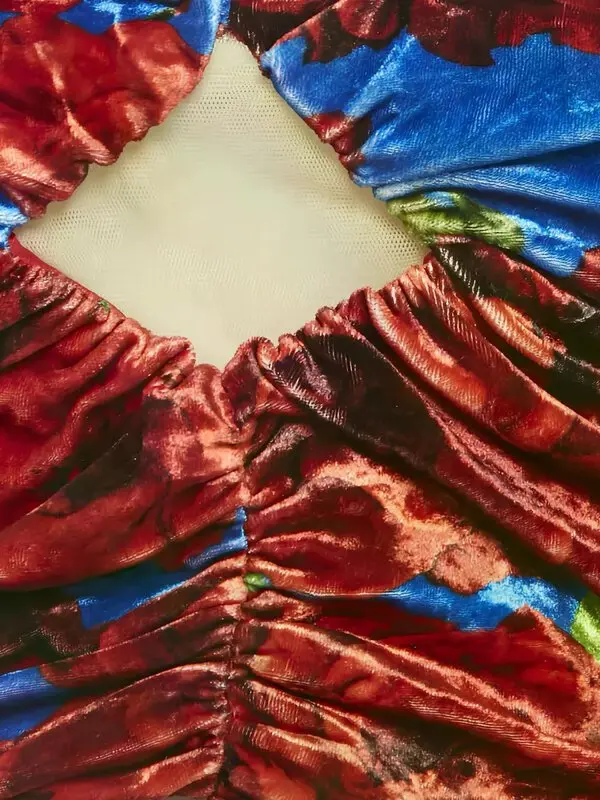 Magda Butrym Printed Velvet Crop Top