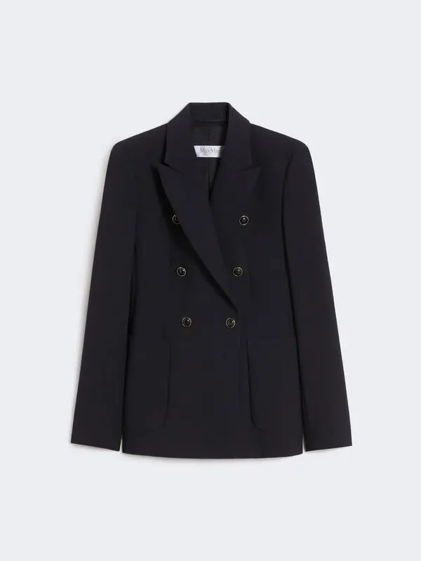 Max Mara Wool-blend Seersucker Double-breasted Blazer - Ultramarine
