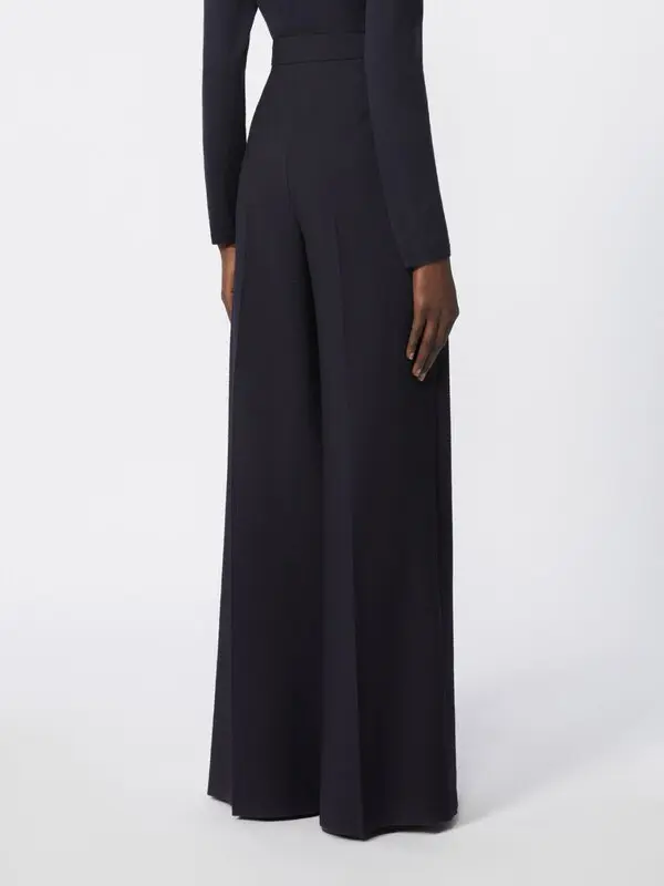 Max Mara Wool Seersucker Wide-leg Trousers