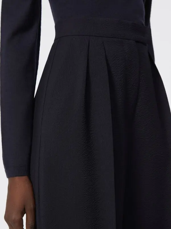 Max Mara Wool Seersucker Wide-leg Trousers