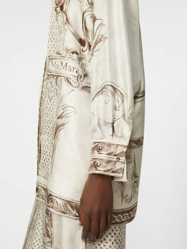 Max Mara Printed Silk Twill Shirt - Ivory