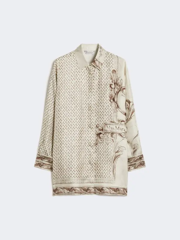 Max Mara Printed Silk Twill Shirt - Ivory