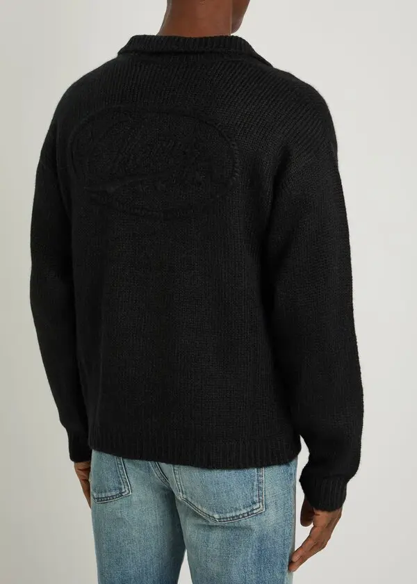 CHERRY LOS ANGELES Logo Knitted Alpaca-blend Henley Jumper