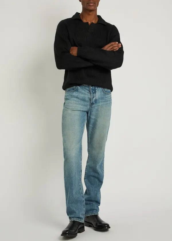 CHERRY LOS ANGELES Logo Knitted Alpaca-blend Henley Jumper