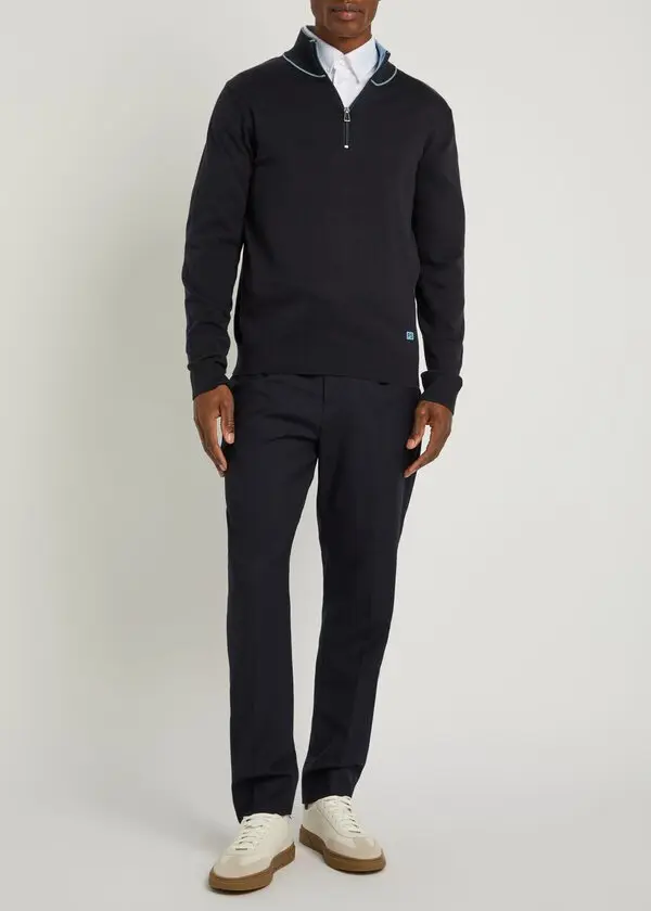 Paul Smith Half-zip Cotton-knit Jumper - Navy