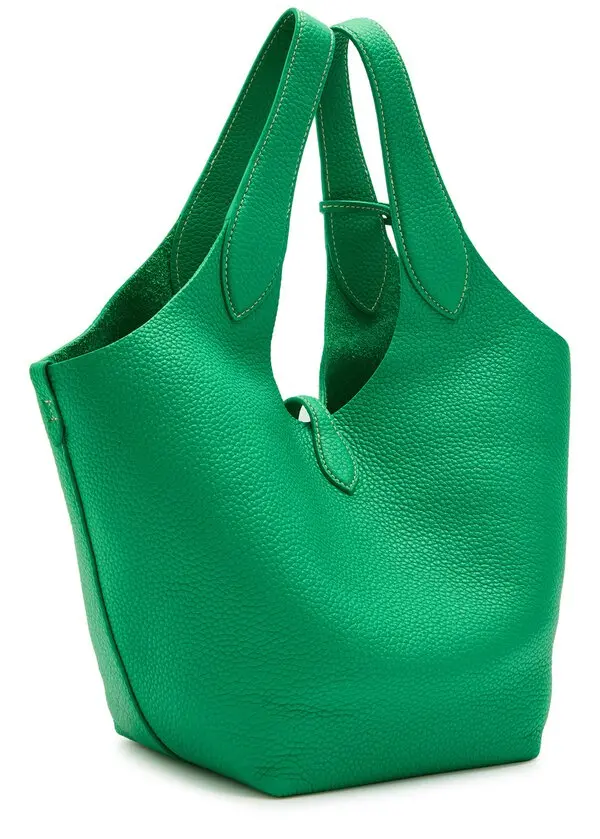 Polo Ralph Lauren Player Medium Grained Leather Tote Bag - Green