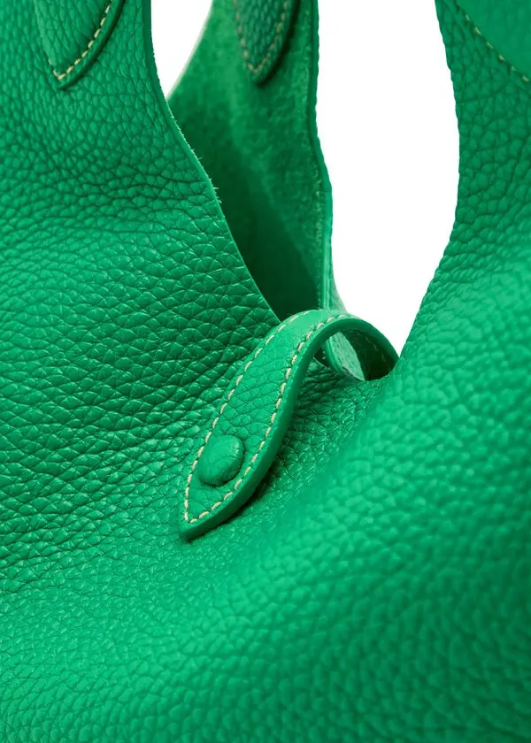 Polo Ralph Lauren Player Medium Grained Leather Tote Bag - Green