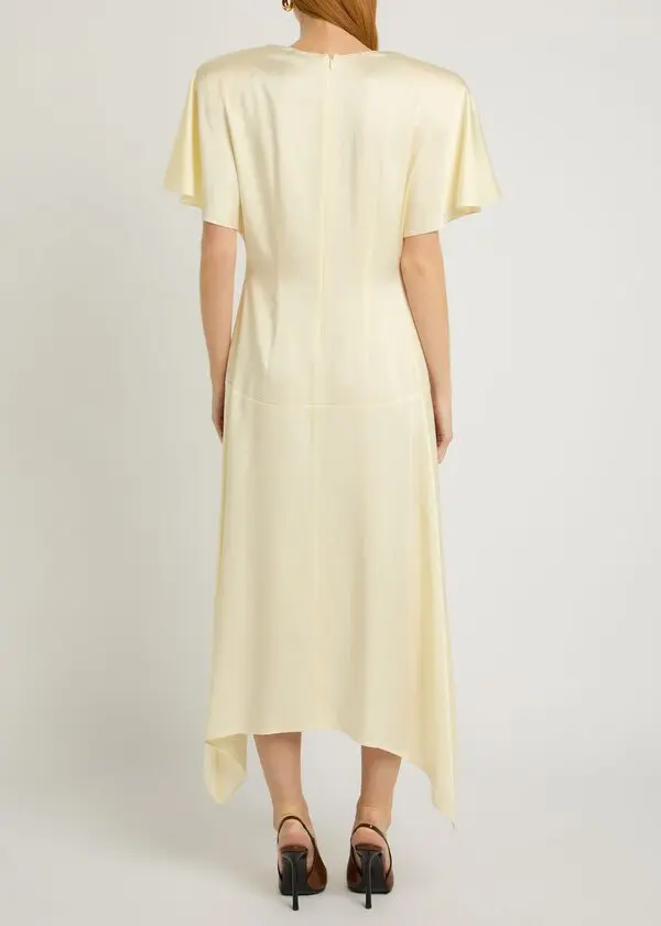 Stella McCartney Asymmetric Satin Midi Dress
