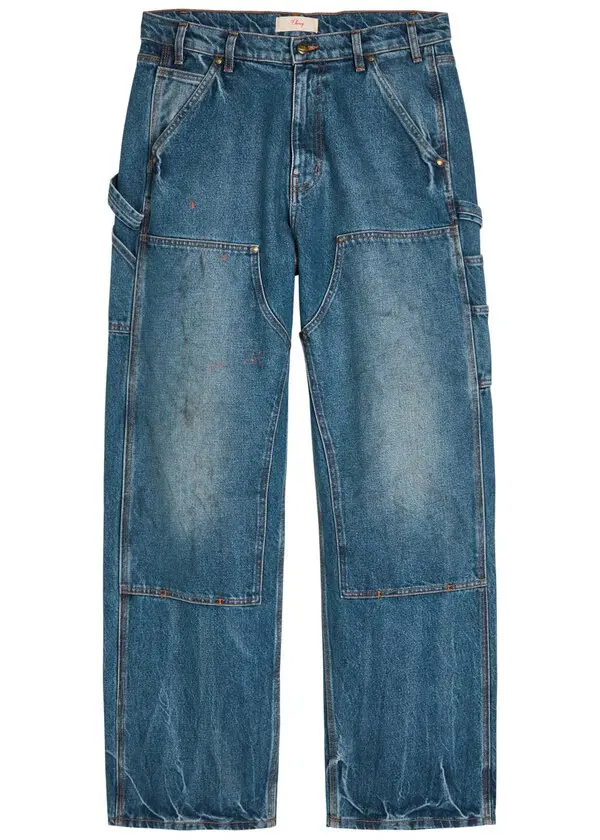 CHERRY LOS ANGELES Paint-effect Wide-leg Jeans