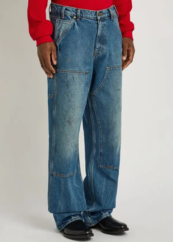 CHERRY LOS ANGELES Paint-effect Wide-leg Jeans
