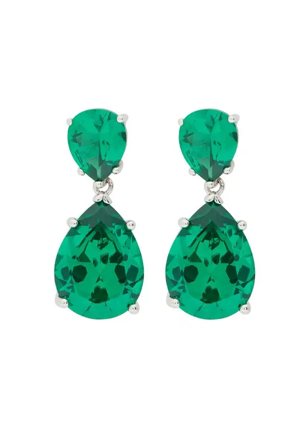 CZ BY KENNETH JAY LANE Crystal-embellished Drop Earrings - Green