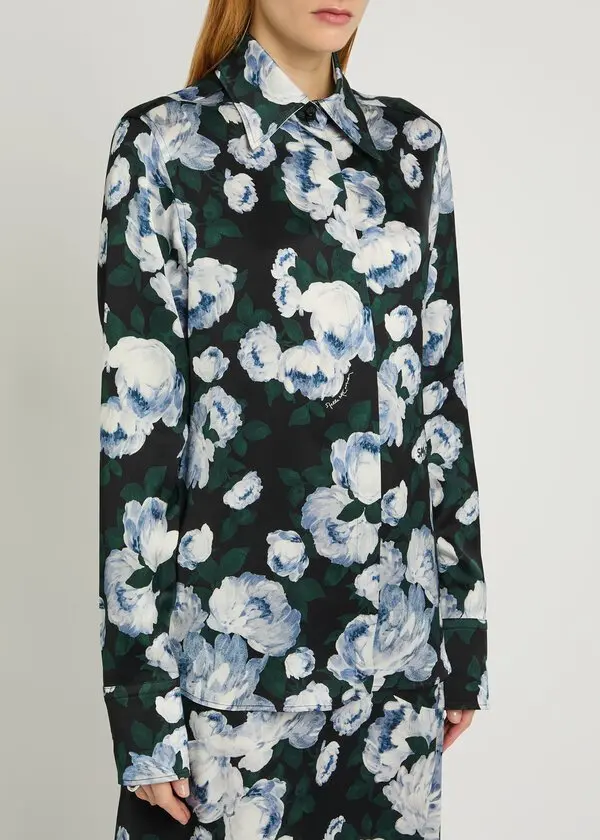 Stella McCartney Floral-print Satin Shirt - Multicoloured 1