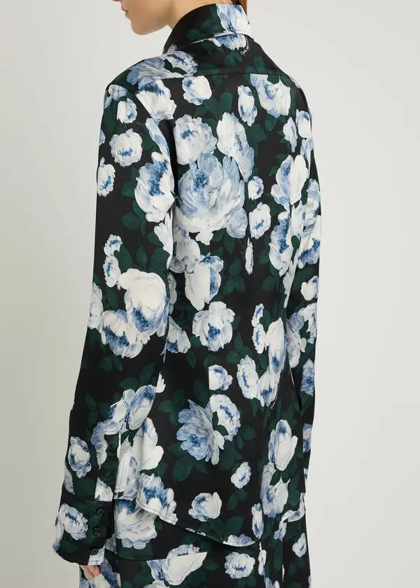 Stella McCartney Floral-print Satin Shirt - Multicoloured 1