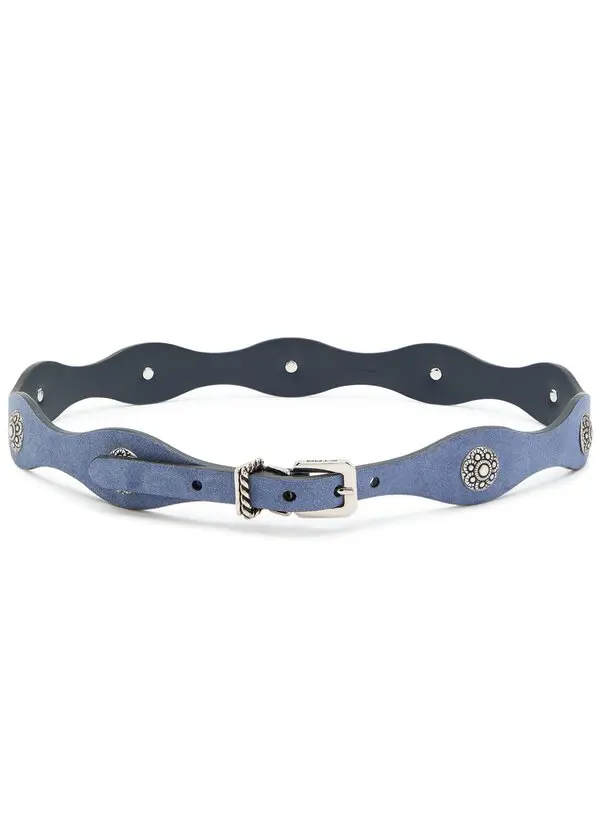 Etro Studded Suede Belt - Blue