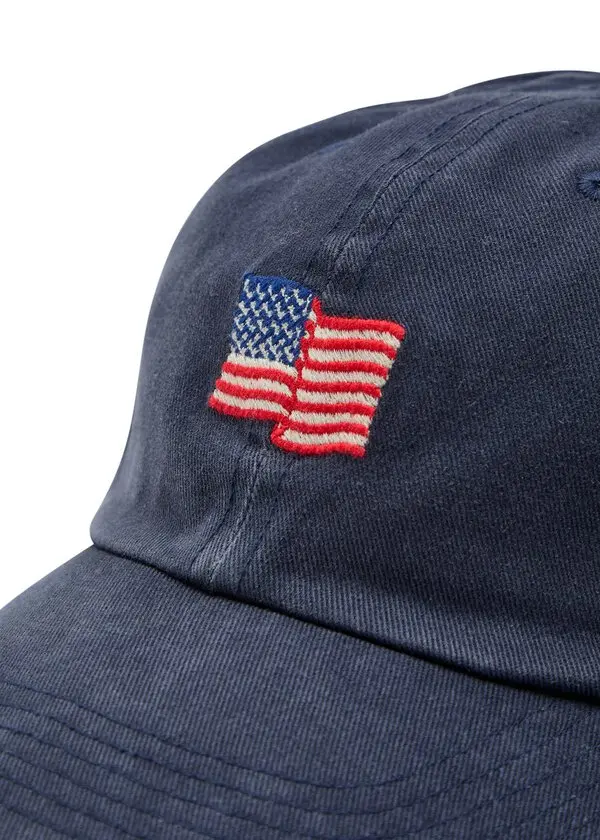 CHERRY LOS ANGELES Mini Flag Embroidered Cotton Cap