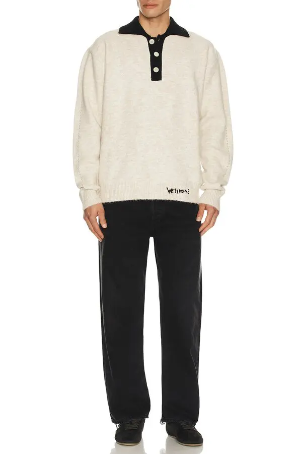 We11Done Brushed Contrast Knit Top