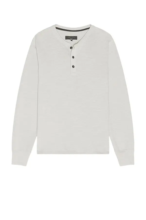 Rag & Bone Classic Flame Henley In Grey