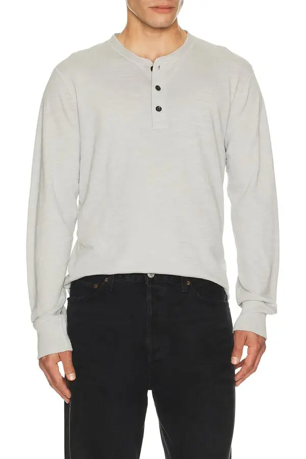 Rag & Bone Classic Flame Henley In Grey