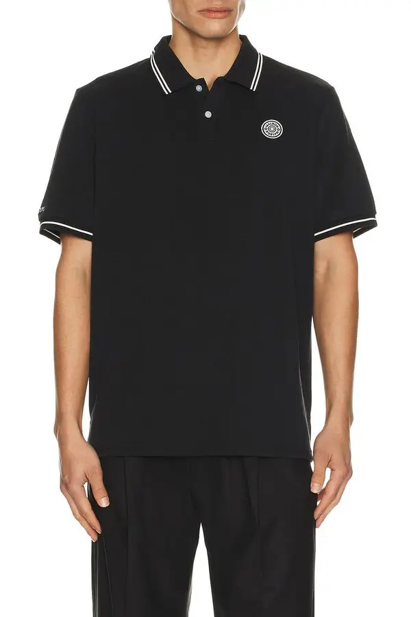 MALBON Fairway Applique Pique Polo - Black