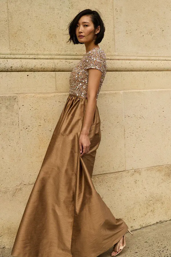 Sachin & Babi Embellished London Gown - Brown