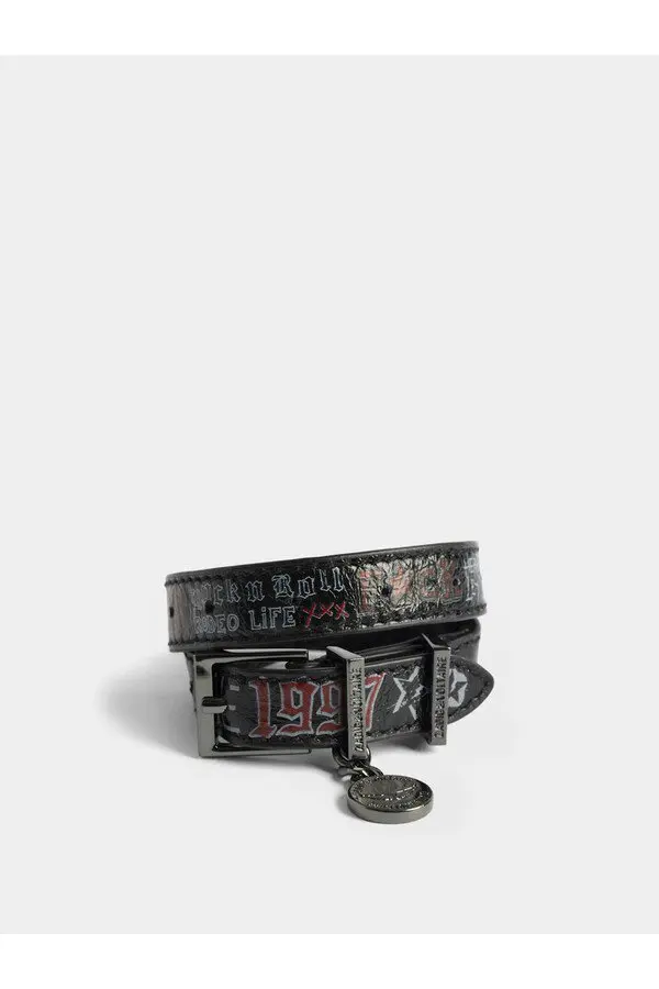 Zadig&Voltaire Sunny Tag Leather Bracelet - Black
