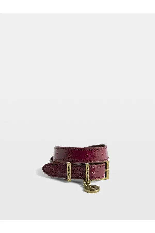 Zadig&Voltaire Leather Bracelet With Medallion Charm - Natural