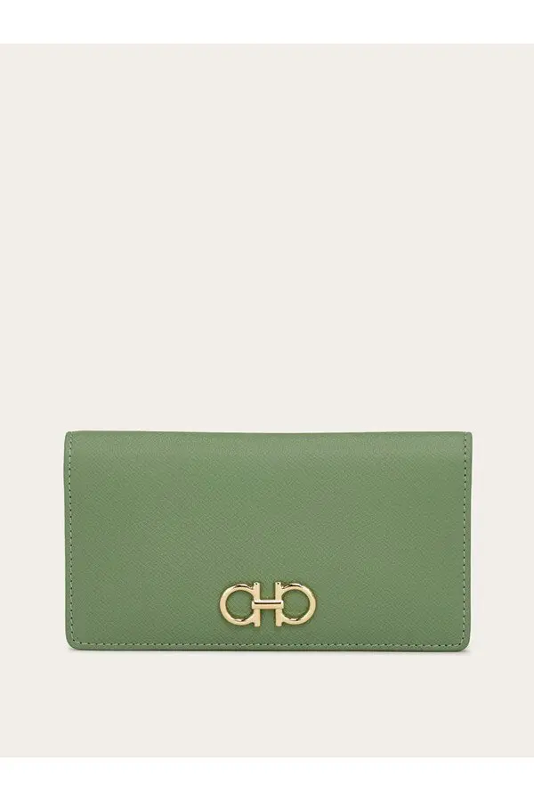 FERRAGAMO Gancini Continental Wallet - Green