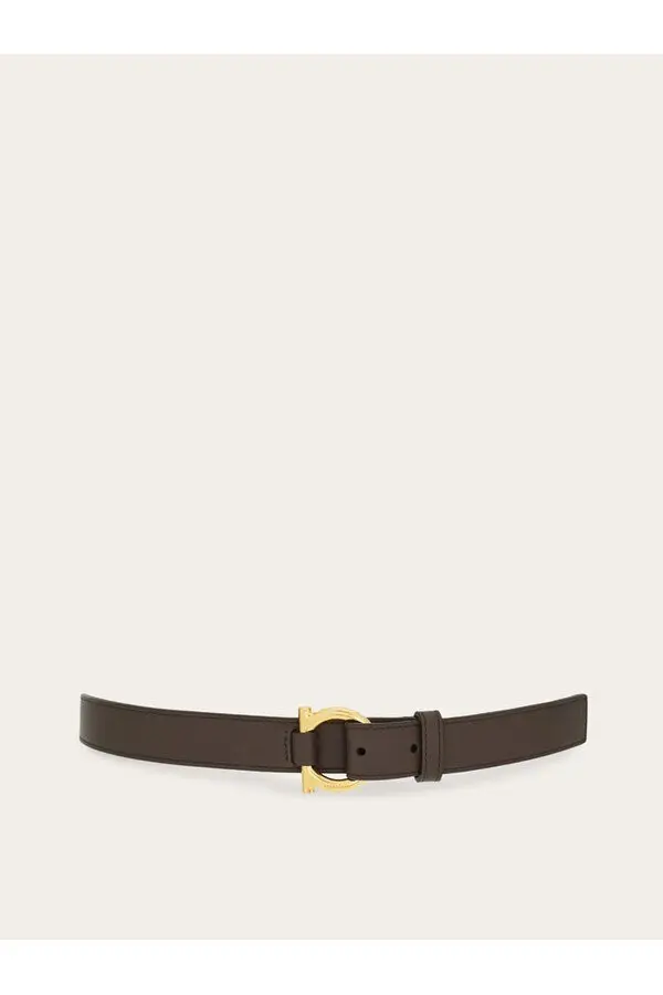 FERRAGAMO Gancini Calfskin Belt - Gold