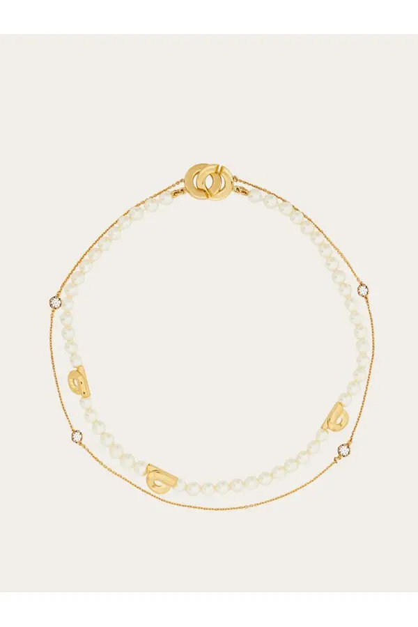 FERRAGAMO Double Strand Choker Necklace - Gold