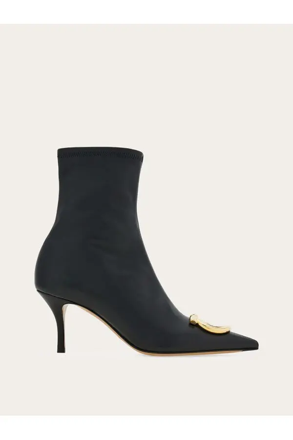 FERRAGAMO Pointed Ankle Boot With Gancini Buckle