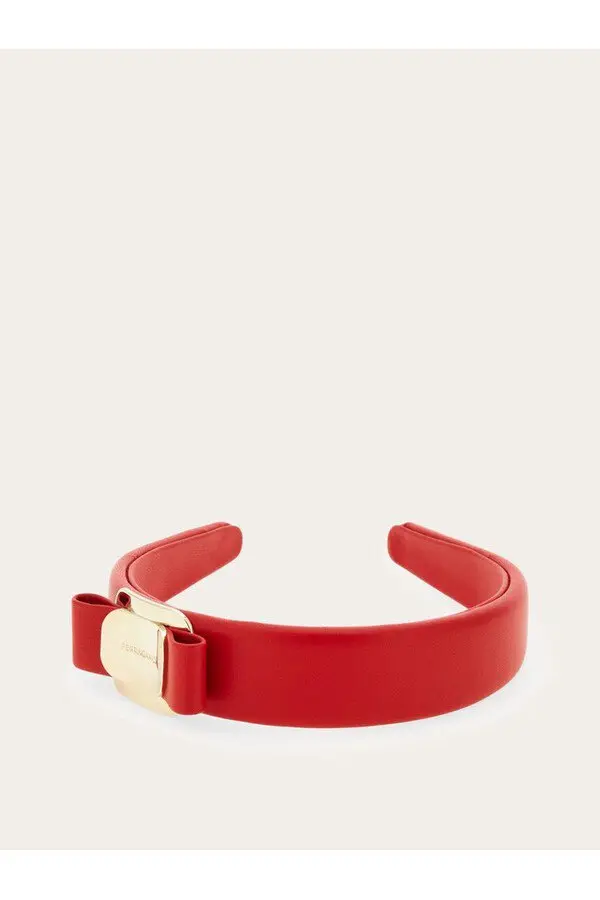 FERRAGAMO Vara Plate Headband - Red