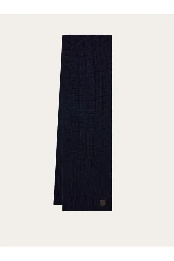 FERRAGAMO Cashmere Blend Scarf - Navy