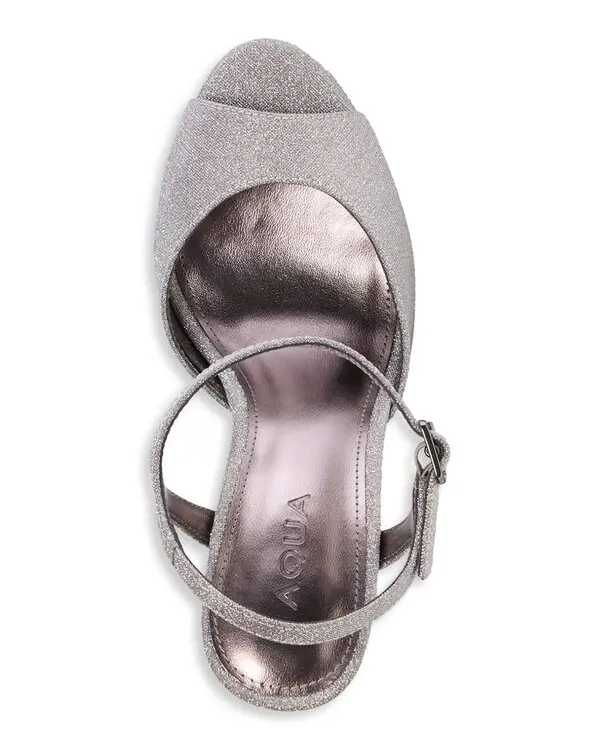 Aqua Poppy Platform Sandals - Silver