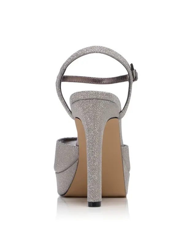 Aqua Poppy Platform Sandals - Silver