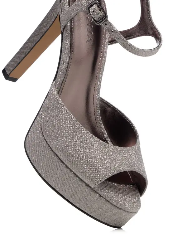 Aqua Poppy Platform Sandals - Silver
